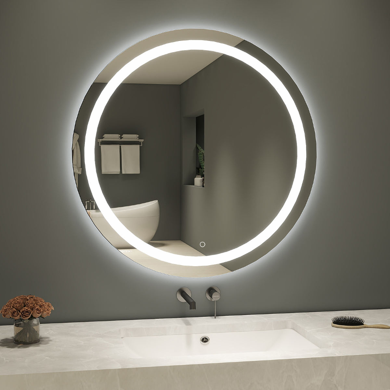 Modern Round Led Light Mirror Wall Mounted Touch Screen Smart Mirror ...
